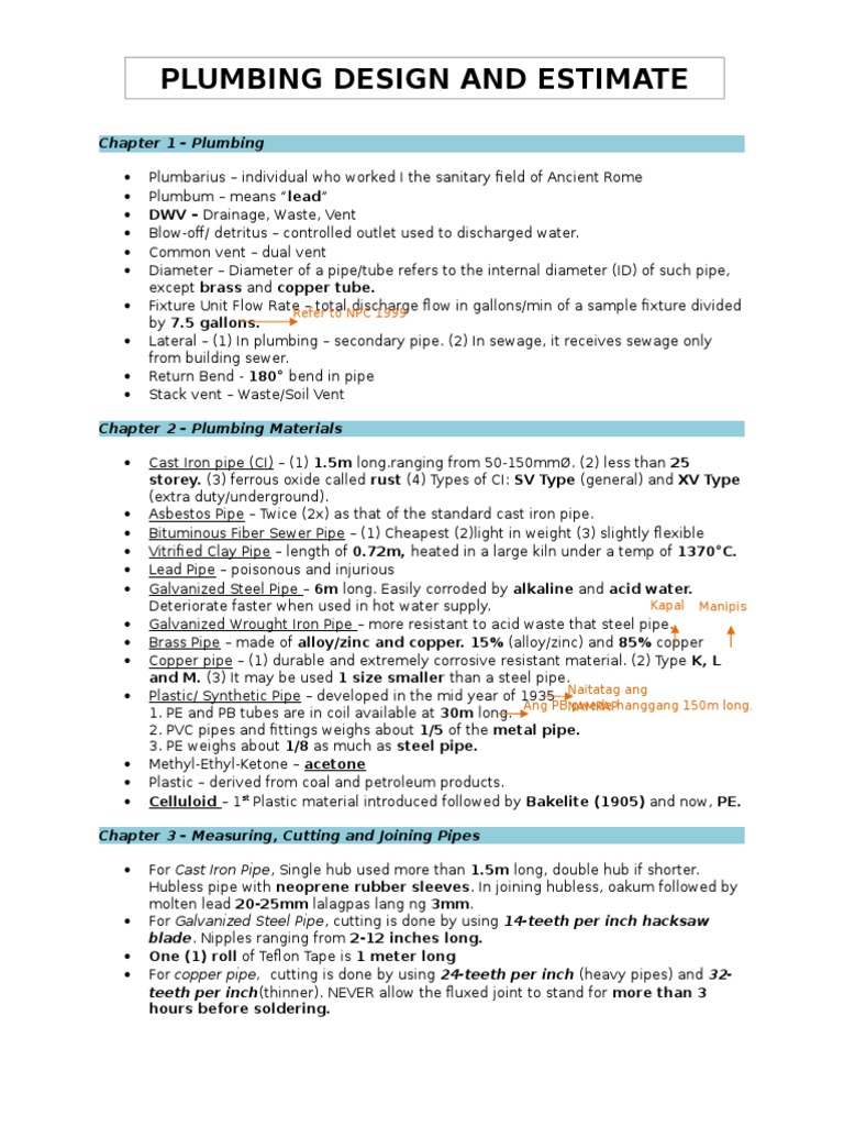 Plumbing Design and Estimate | PDF | Sanitary Sewer | Water Heating