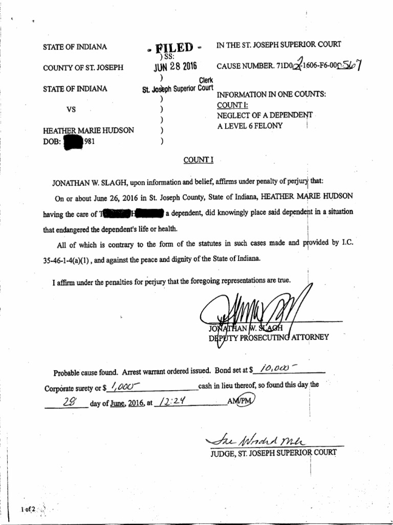 Hudson Probable Cause Document | PDF | Government Information | Common Law