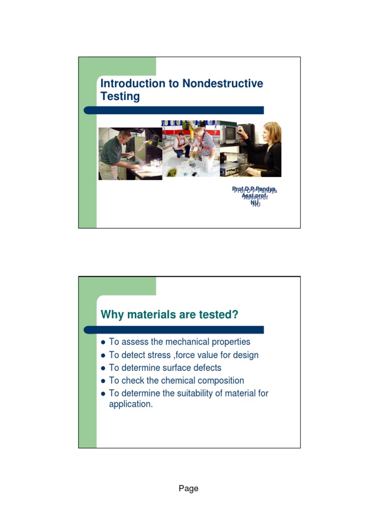 Introduction To Nondestructive Testing: Why Materials Are Tested? | PDF ...