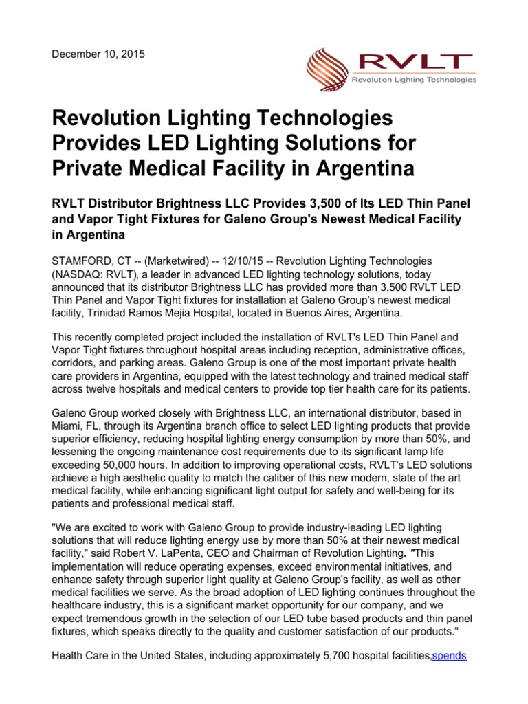 Revolution Lighting Technologies | PDF | Lighting | Light Emitting Diode