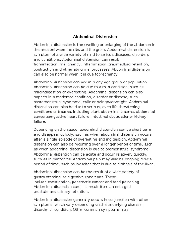 Abdominal Distension | Medical Diagnosis | Abdomen