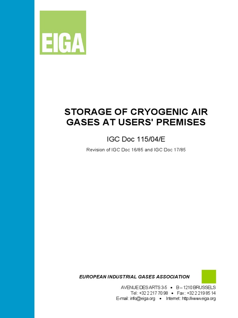 Guidelines for the Safe Storage and Handling of Cryogenic Air Gases at ...