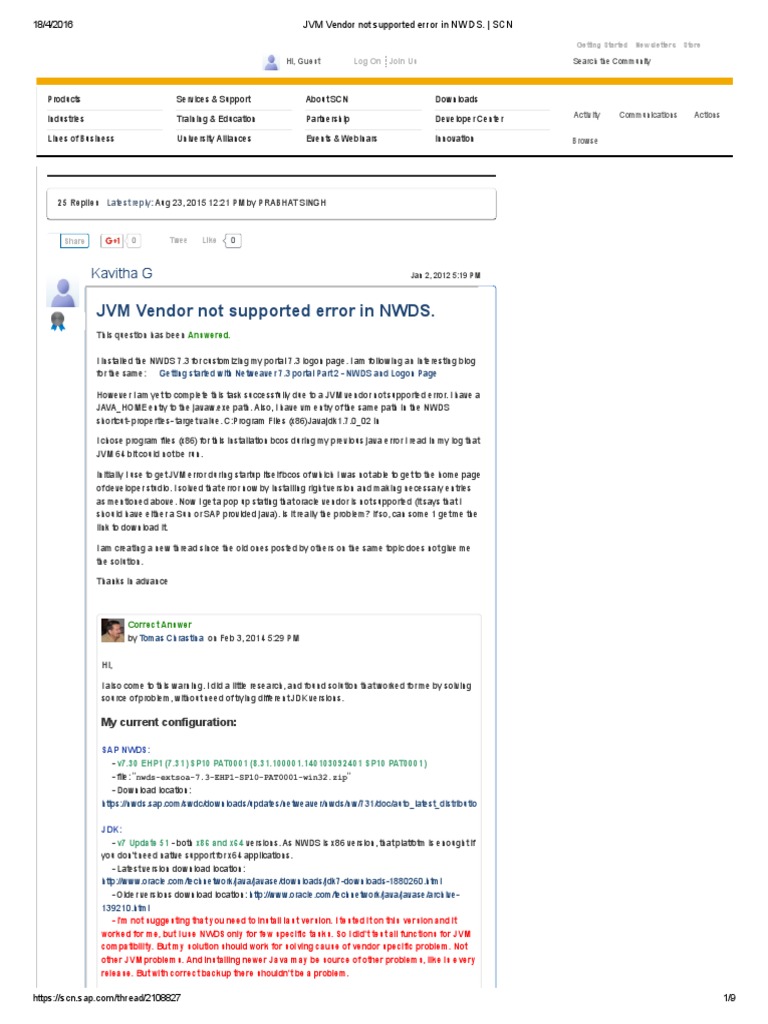 JVM Vendor Not Supported Error in NWDS | PDF | Java Virtual Machine | Zip (File Format)