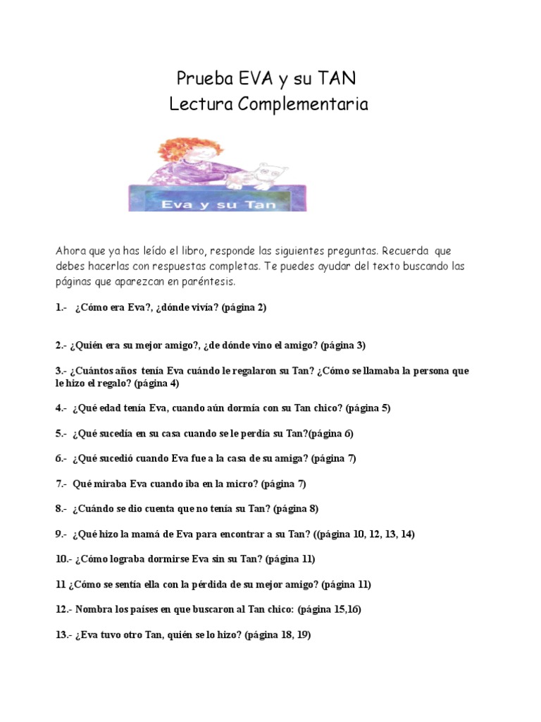 Guia Trabajo Eva y Su Tan | PDF