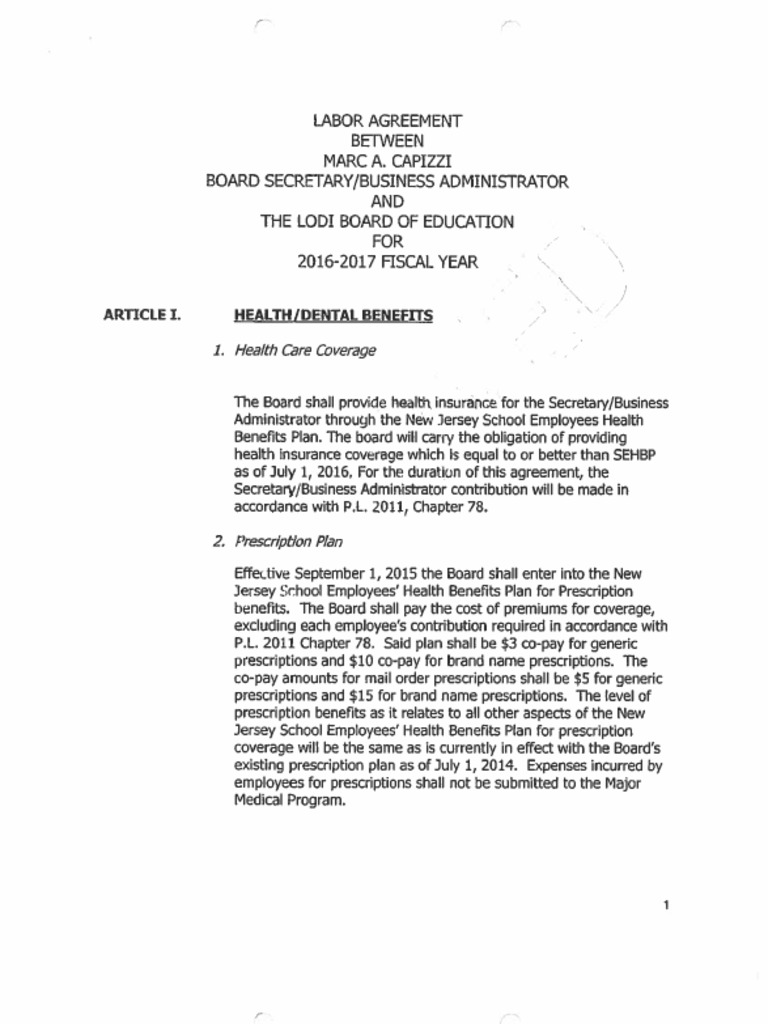 Marc Capizzi's New Contract (July 2016) | PDF