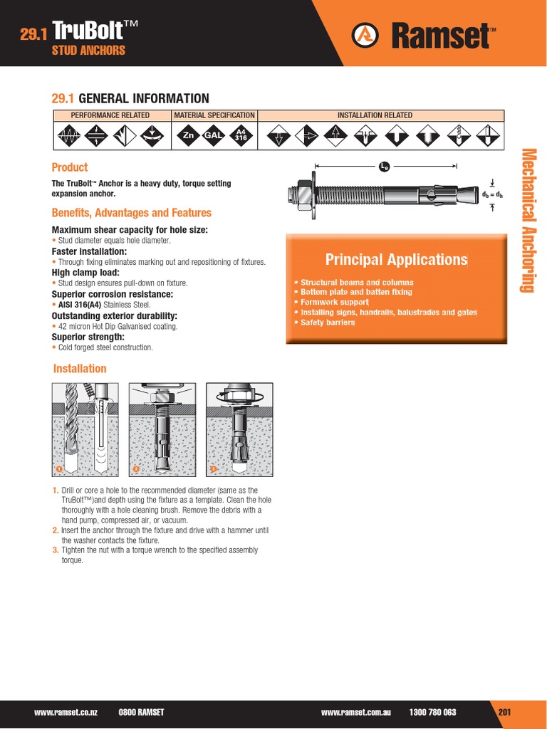 Ramset Specifiers Anchoring Resource Book ANZ - TruBolt Mechanical ...