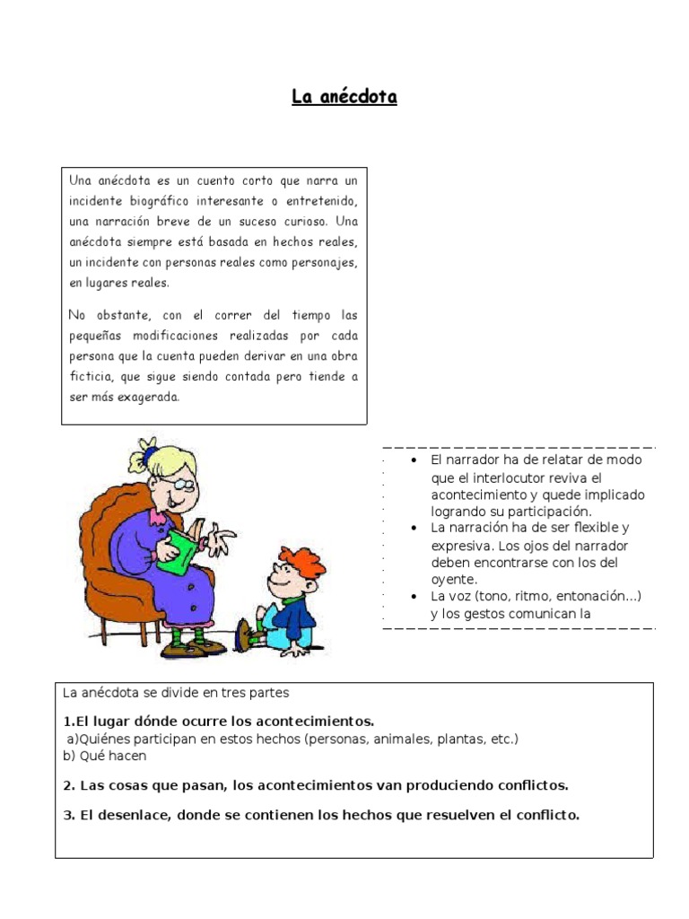 La Anécdota Guía de Aprendizaje | PDF
