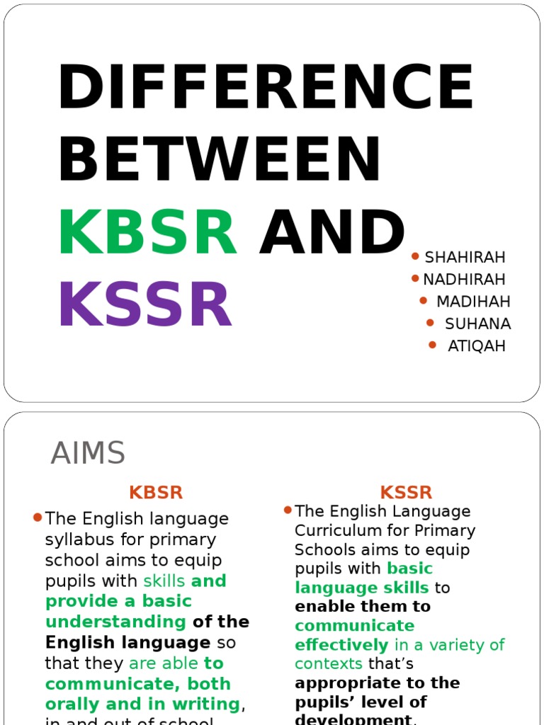 KBSR Vs KSSR | PDF | Curriculum | English Language