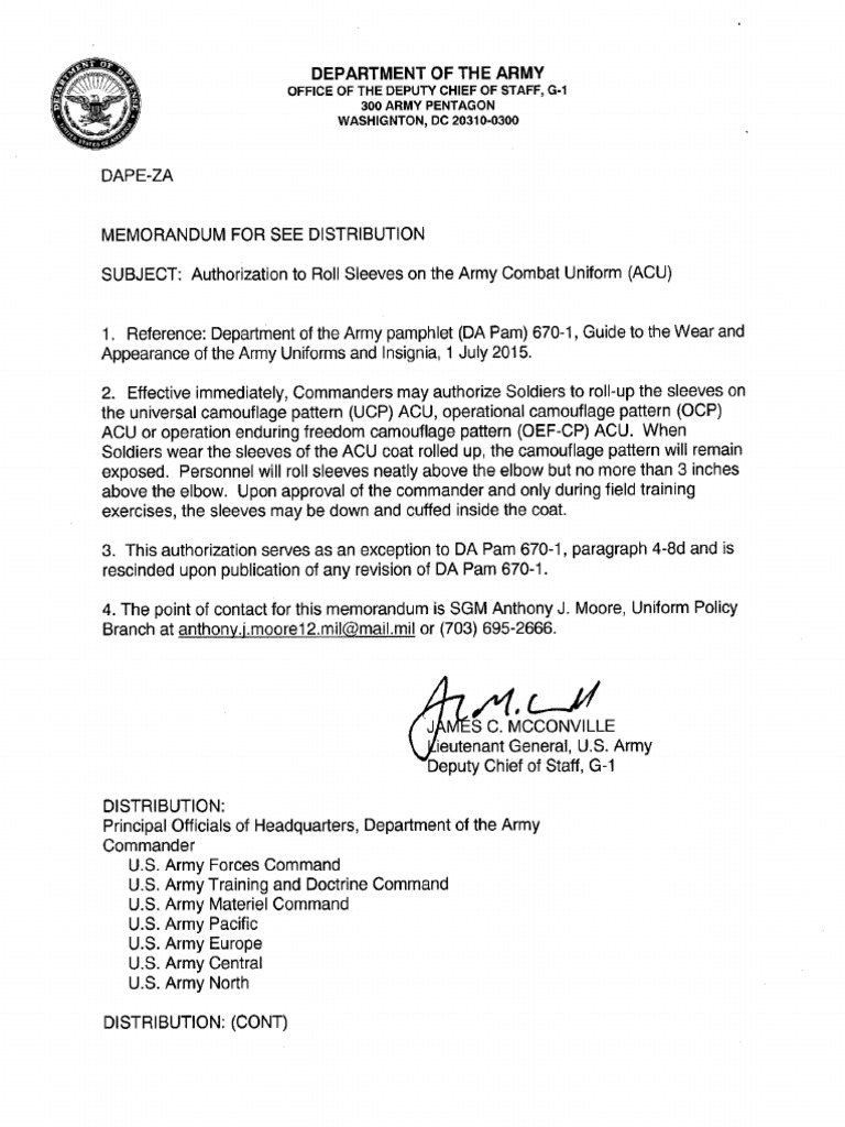 Army Memo | PDF