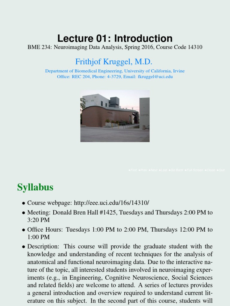 Lecture 01 | PDF | Data Analysis | Neuroimaging