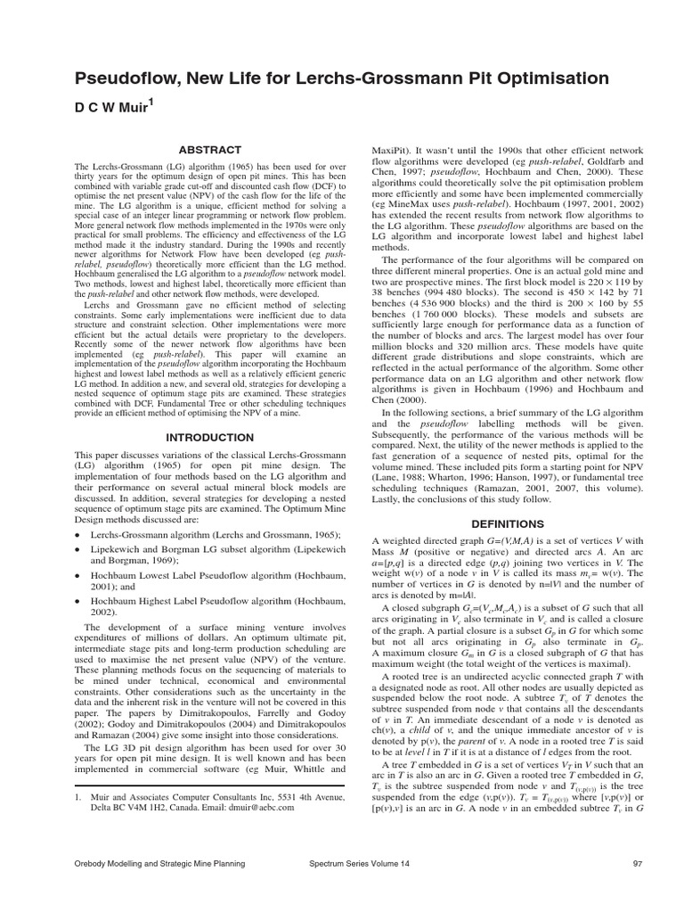 Pseudoflow New Life For Lerchs-Grossmann | PDF | Mathematical Optimization | Vertex (Graph Theory)