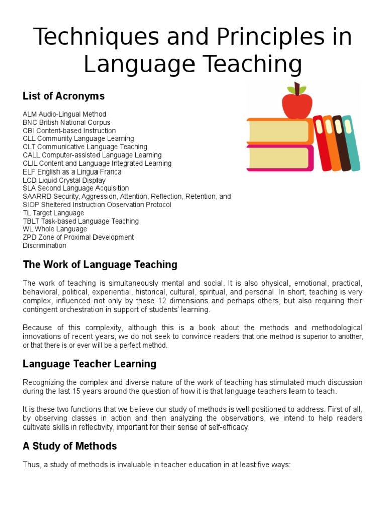 Techniques and Principles in Language Teaching 2 | PDF | Language ...