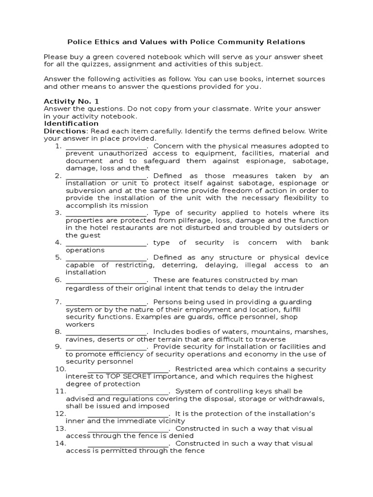 Police Ethics and Values With Police Community Relations | PDF ...