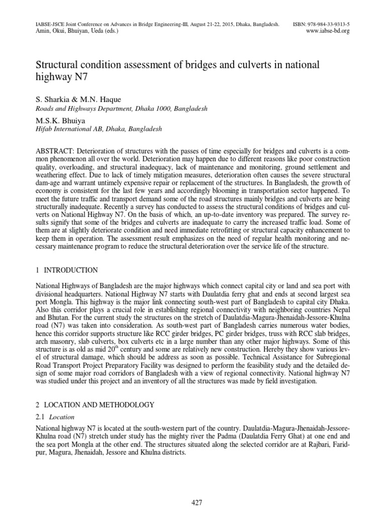 Structural Condition Assessment of Bridges and Culverts in National ...