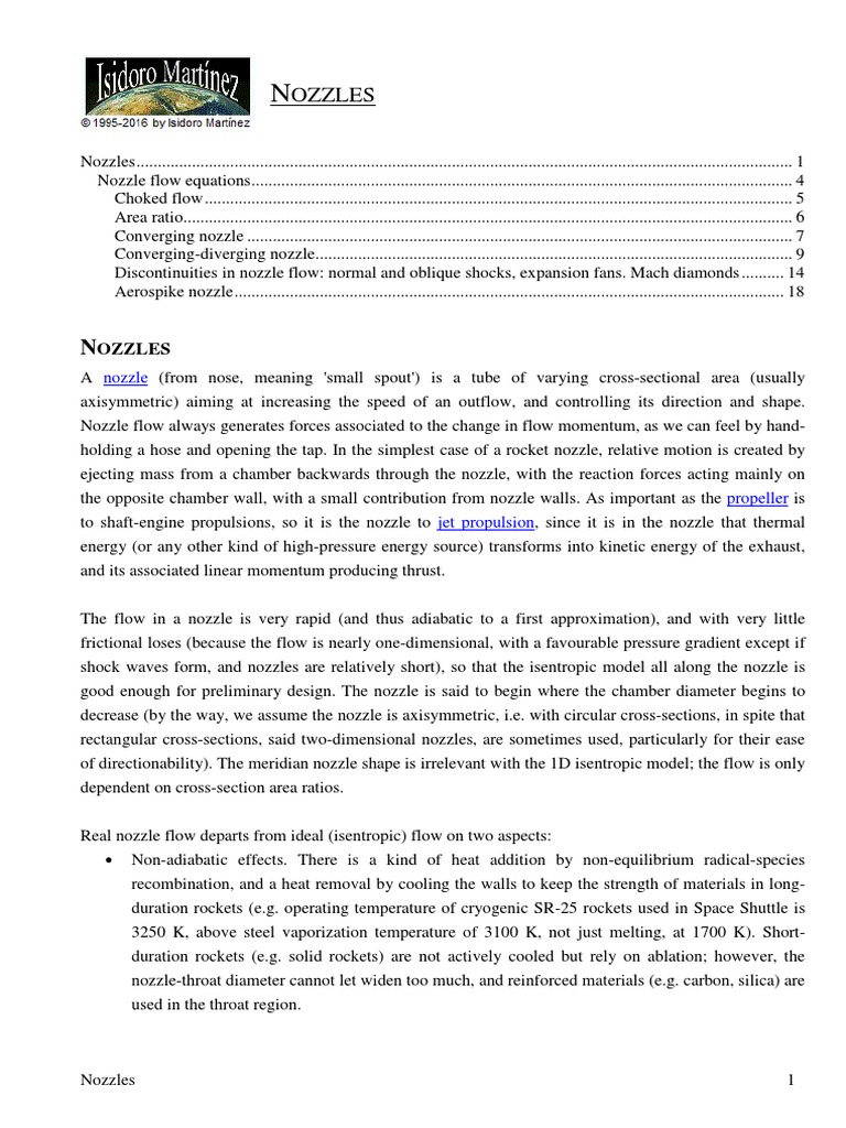 Nozzles | PDF | Nozzle | Compressible Flow