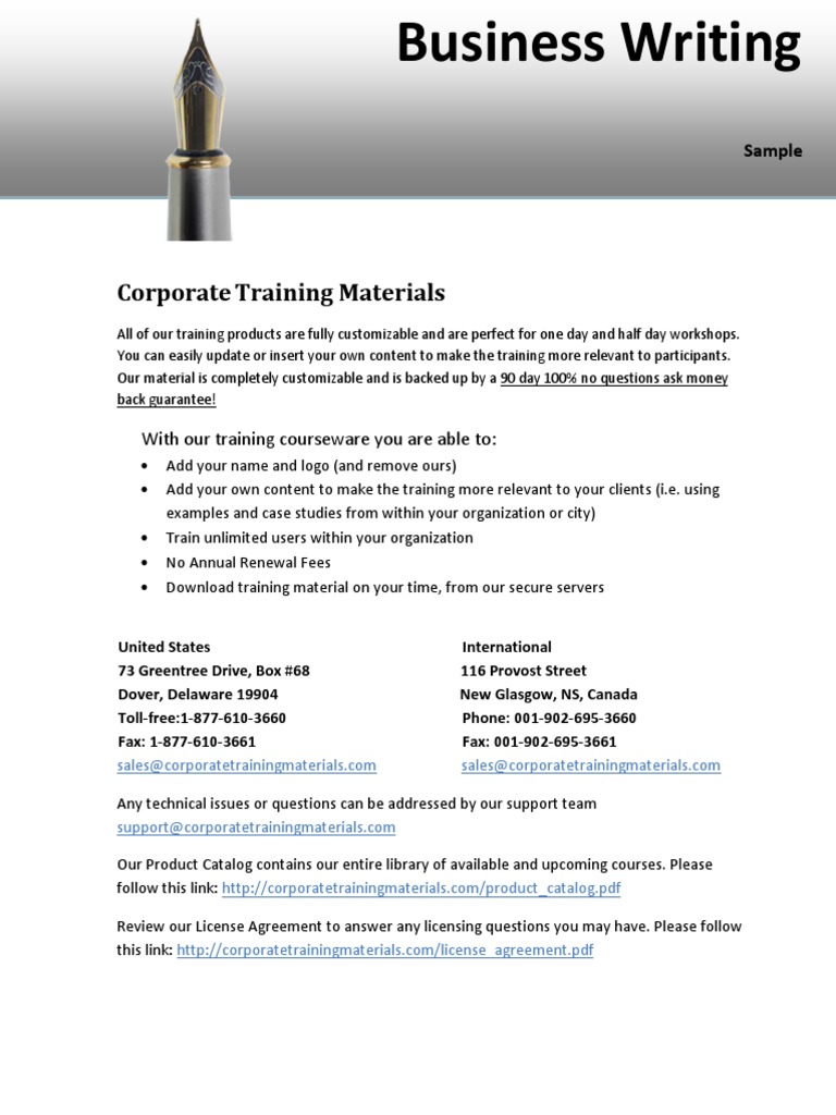 Business Writing Sample | PDF | Microsoft Word | Lesson Plan