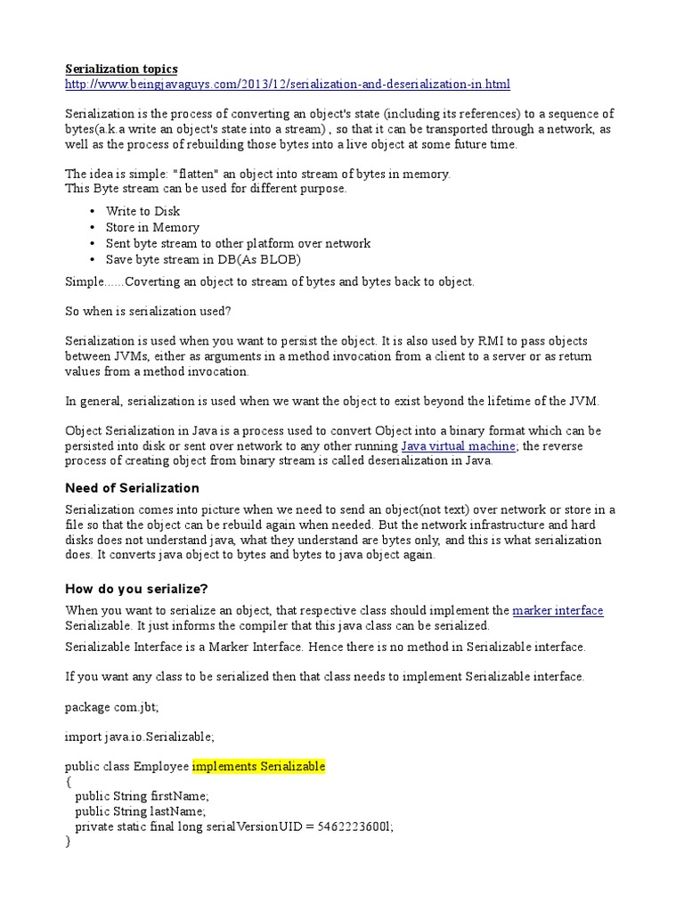 Java Serialization Pdf Inheritance Object Oriented Programming