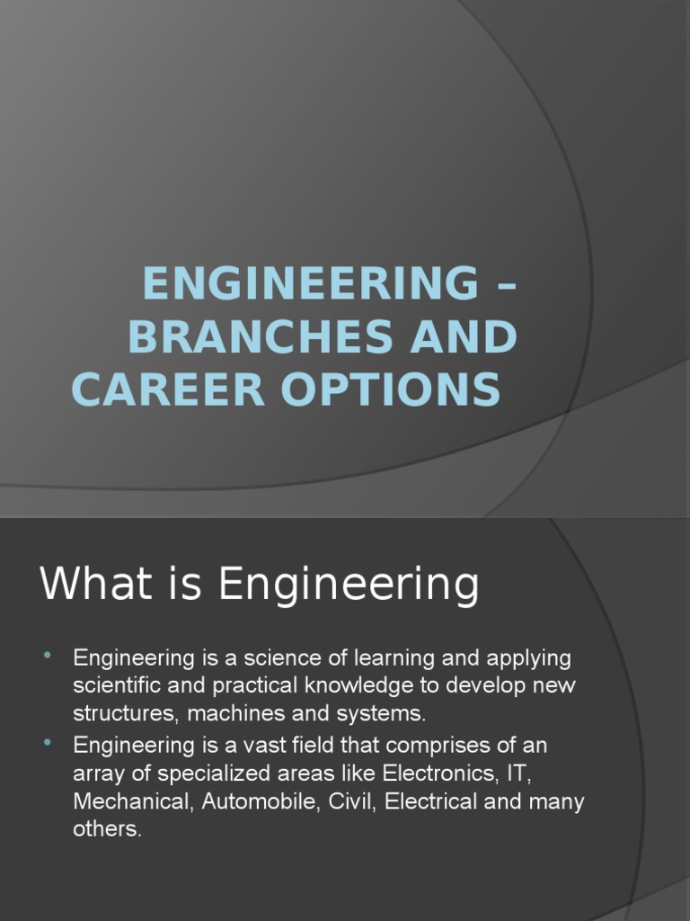 Engineering - Branches and Career Options | PDF | Engineering | Electronics
