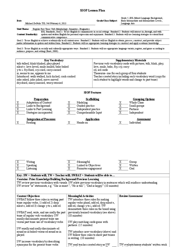 Morphology Semantics and Pragmatics Lesson Plan | PDF | English ...