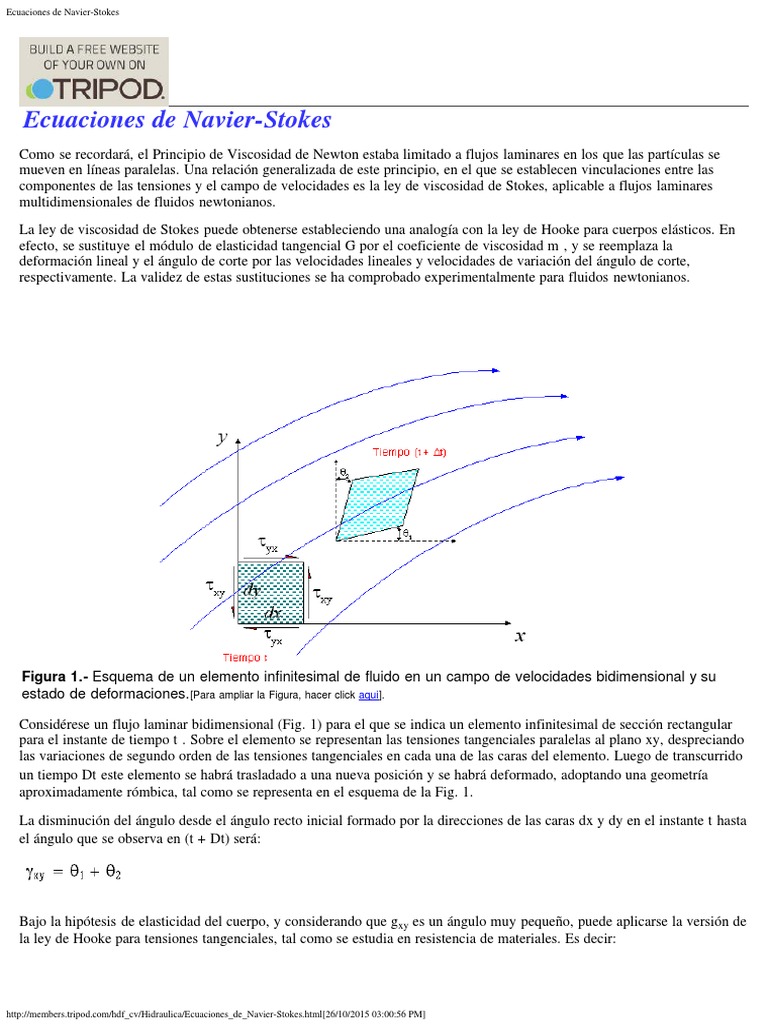Ecuaciones De Navier Stokes Pdf Ecuaciones De Navier Stokes