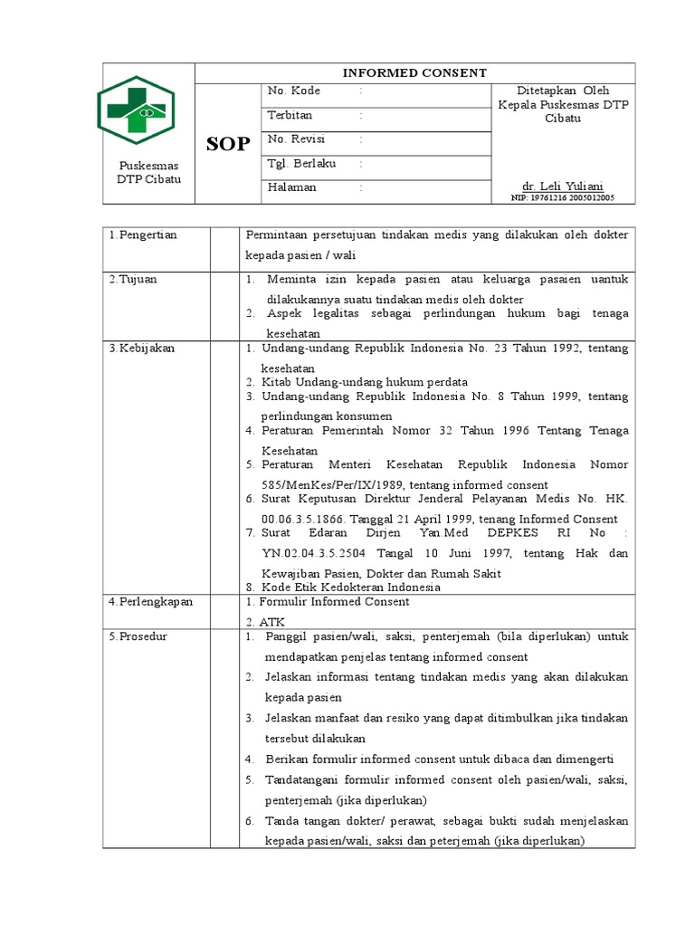 SOP Informed Consent | PDF