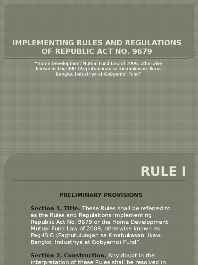 Implementing Rules and Regulations of Republic Act No. 9679 | PDF ...