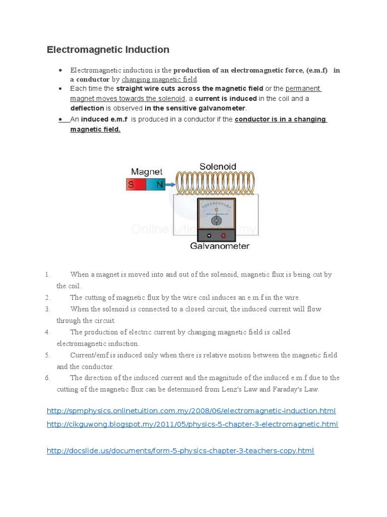 Electromagnetic Induction: A Conductor by Changing Magnetic Field | PDF ...