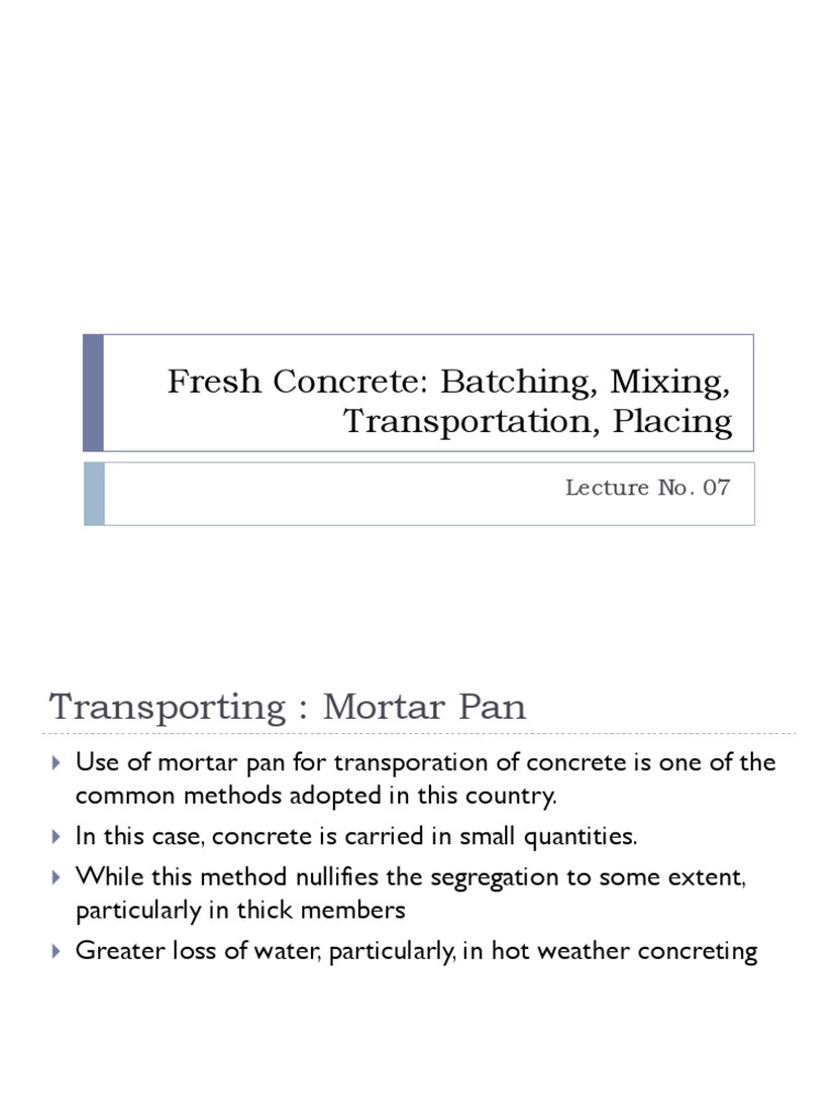 Concrete Transportation and Placement | PDF | Concrete | Crane (Machine)