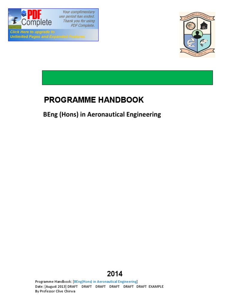 Aeronautical Engineering Handbook | PDF | Educational Assessment | Lecture