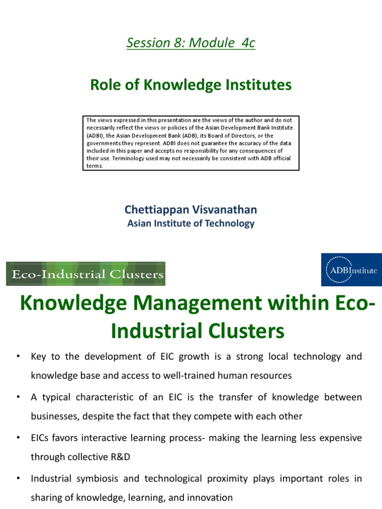 Role of Knowledge Institutes | PDF | Asian Development Bank | Innovation