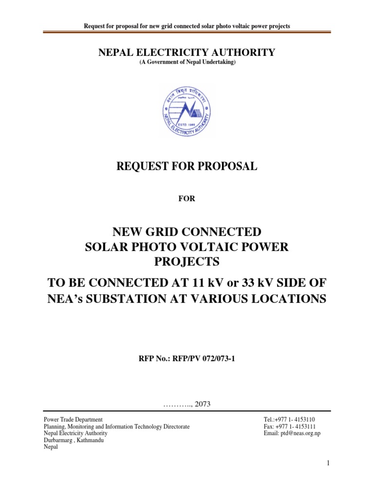 Solar Substation Proposal | PDF | Request For Proposal | Clean Development Mechanism