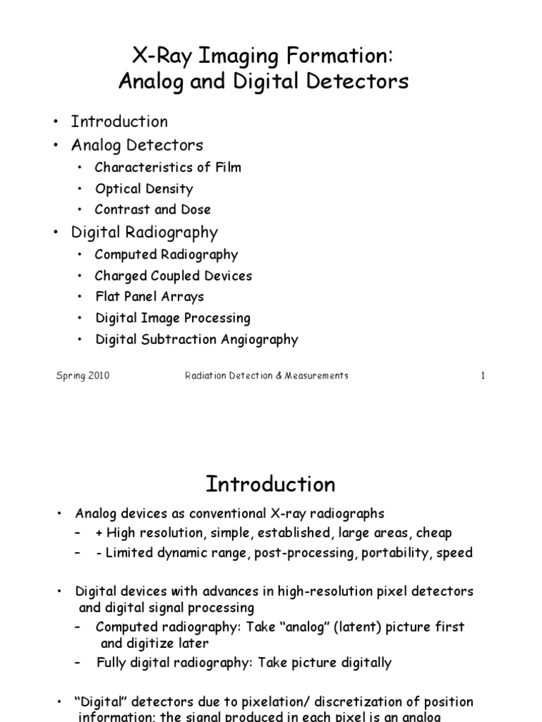 X-Ray Imaging Formation: Analog and Digital Detectors | PDF | Charge ...