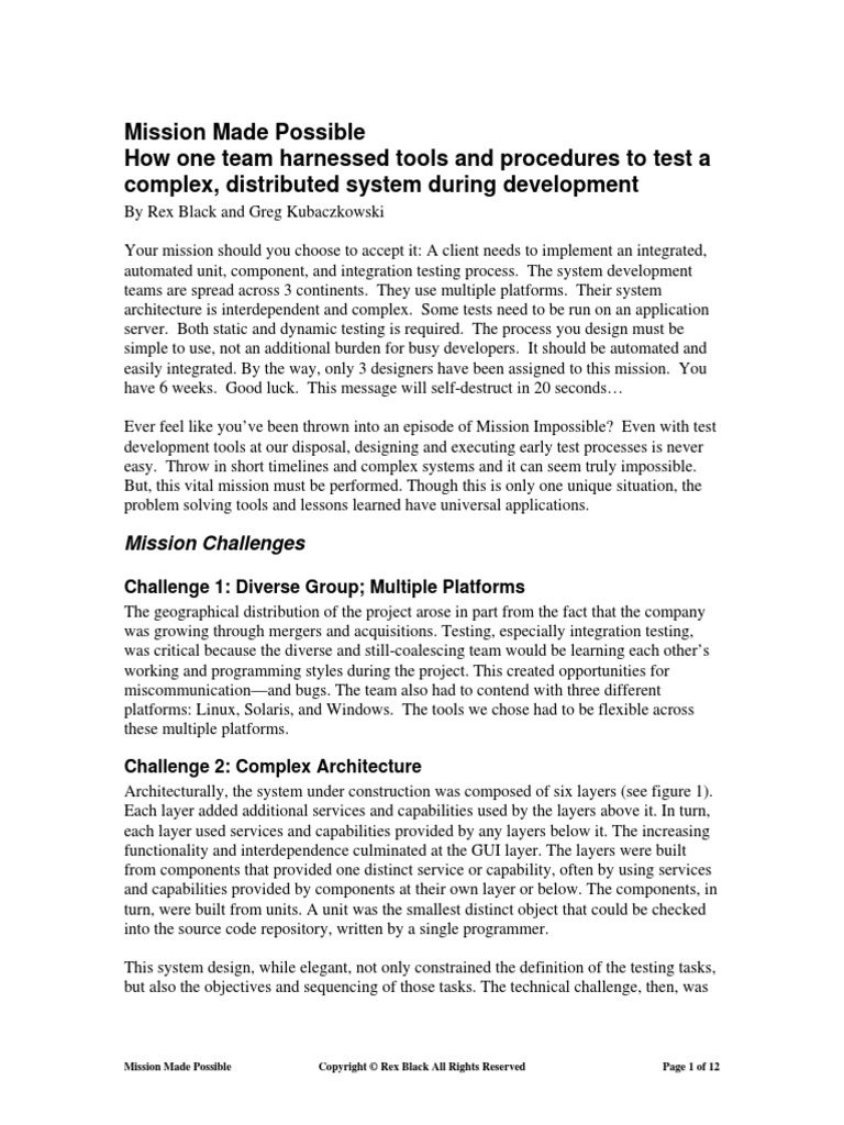 Mission Made Possible | PDF | Enterprise Java Beans | Unit Testing