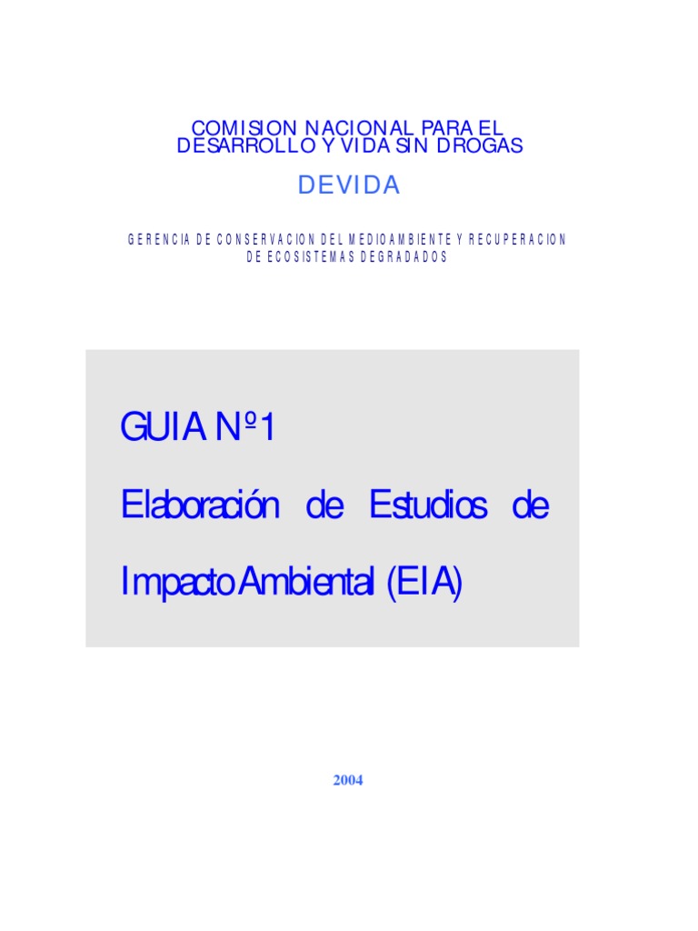 GUIA Elaboracion EIA Peru 2004ok | PDF | Evaluación de impacto ...