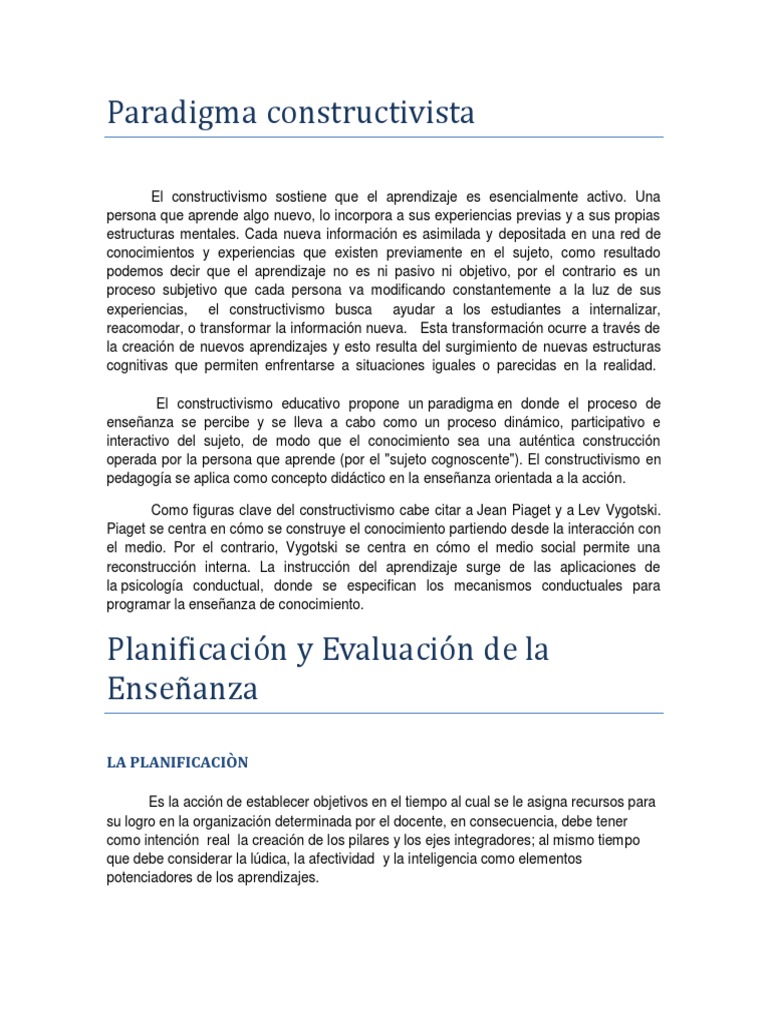 Paradigma Constructivista PDF | PDF | Constructivismo (filosofía de la ...