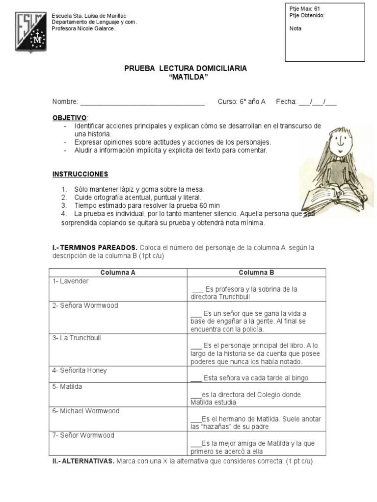 Prueba "Matilda" | PDF