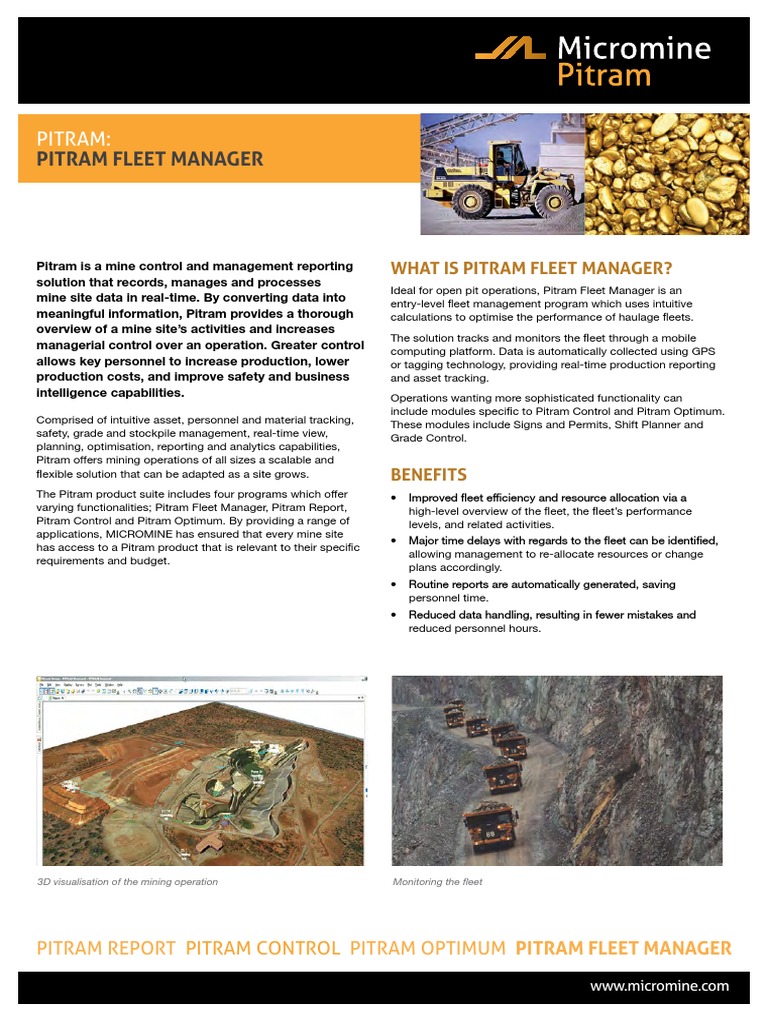 Pitram Fleet Management | PDF | Real Time Computing | Mining