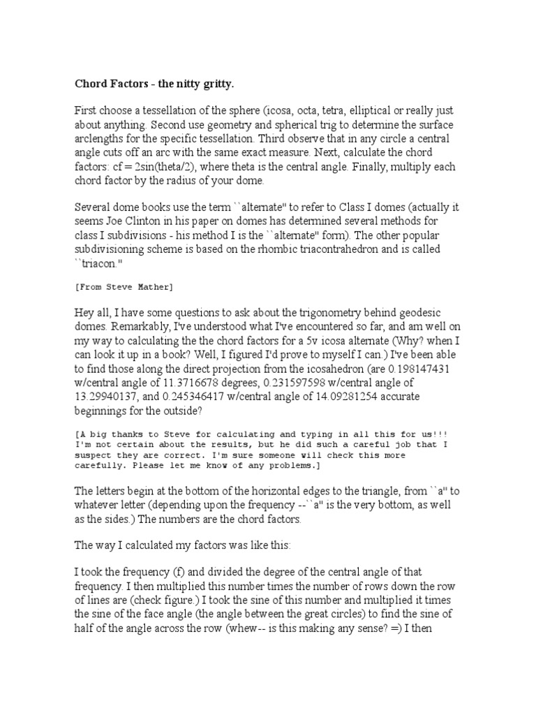 Chord Factors | PDF | Sine | Angle