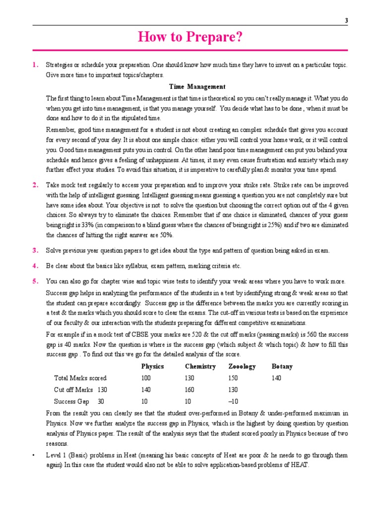 How To Prepare | PDF | Time Management | Professional Skills