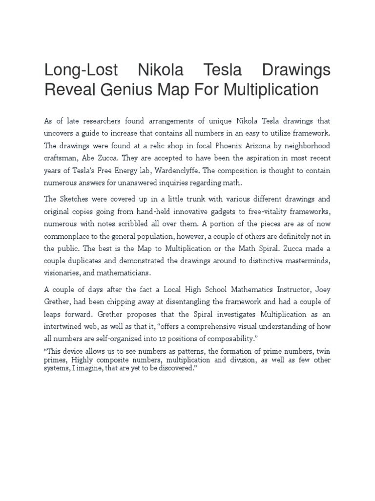 Tesla Multiplication Method | PDF | Teaching Mathematics | Cognitive ...