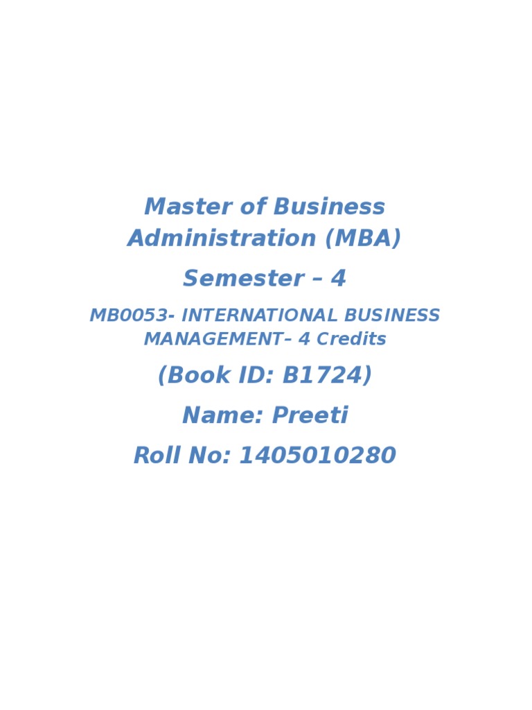 (MB0053) International Business Management | PDF | Foreign Exchange ...