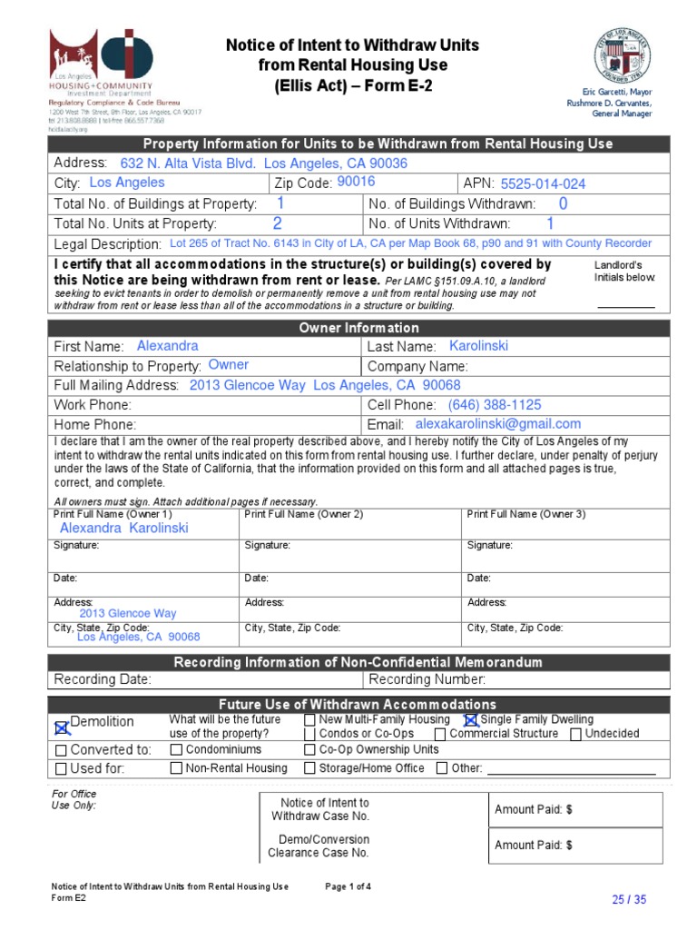 Form E-2_for initials+signatures | Leasehold Estate | Eviction