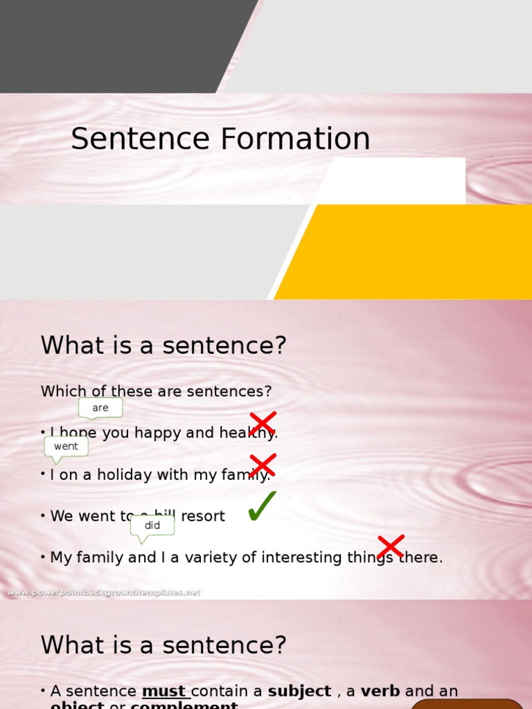 Sentence Formation Presentation | PDF