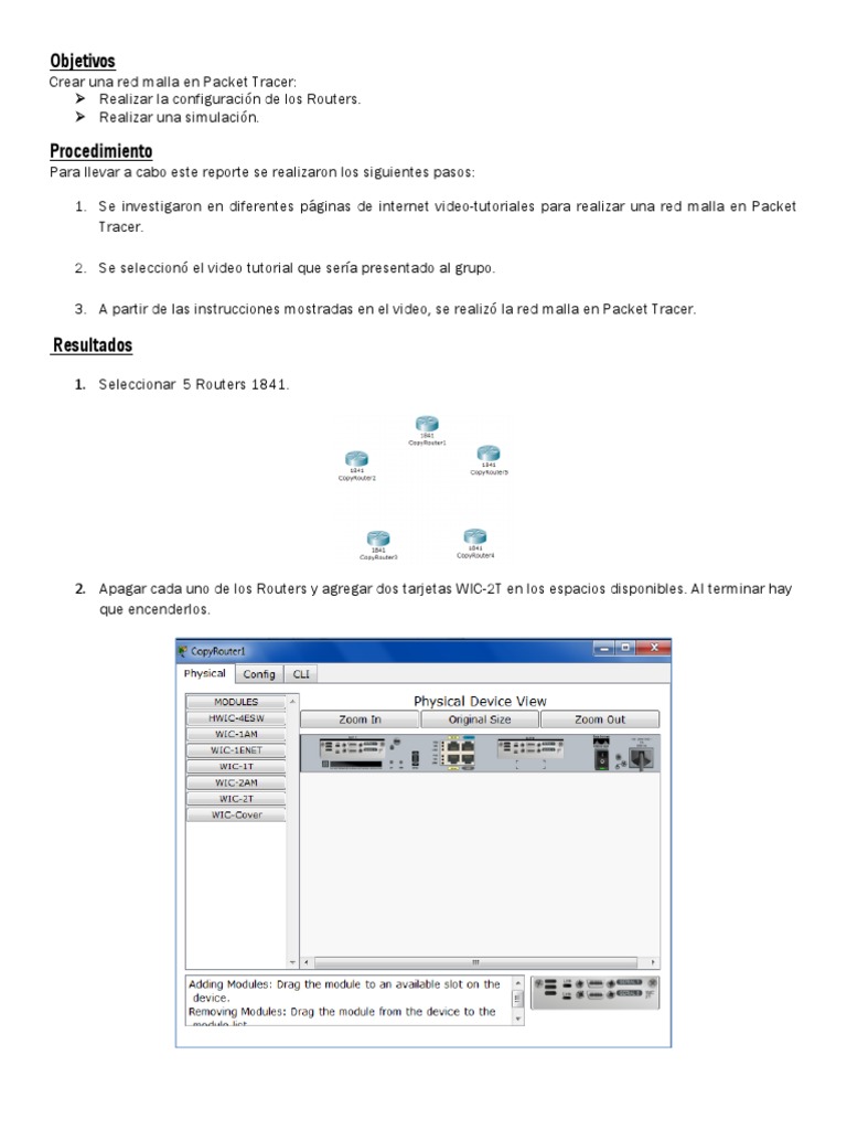 Topología Malla en Cisco Packet Tracer | PDF | Informática