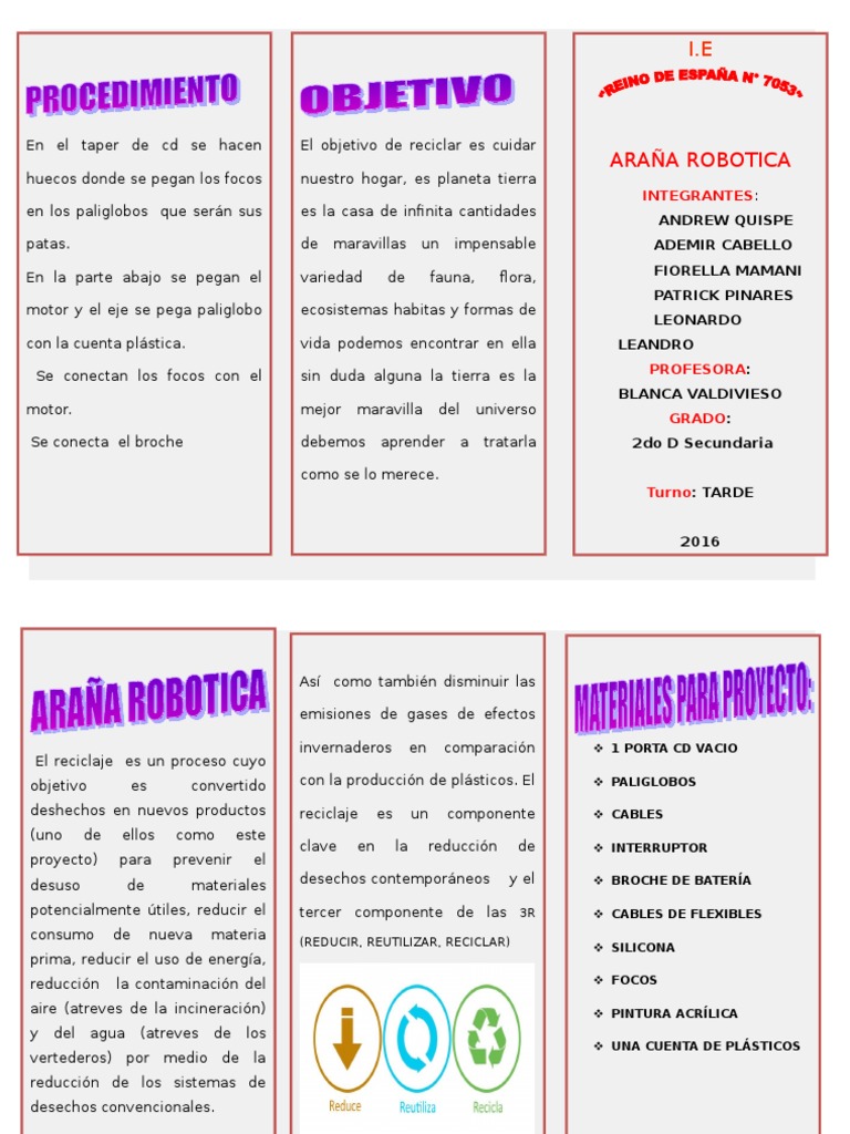 Triptico ROBOTICA | PDF