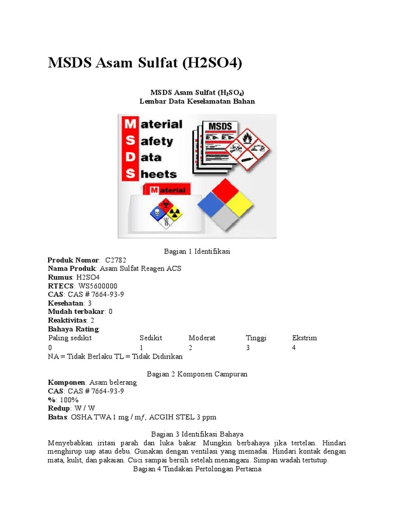 MSDS Asam Sulfat | PDF