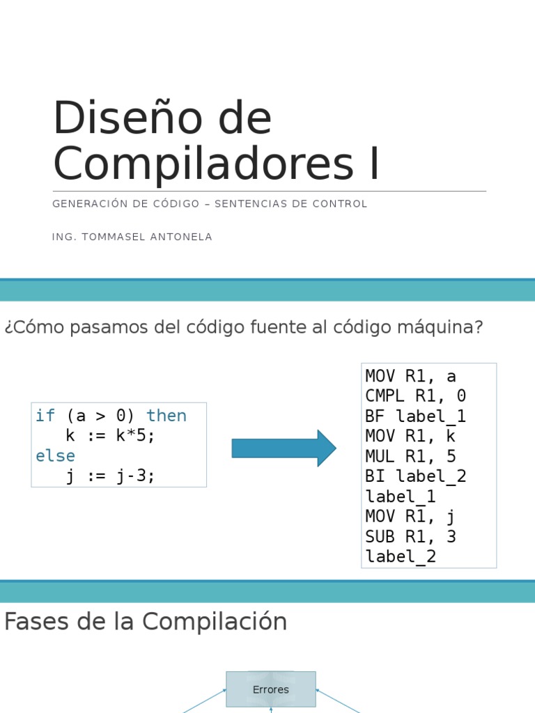 Compiladores Generación de Código | PDF | Compilador | Desarrollo de software