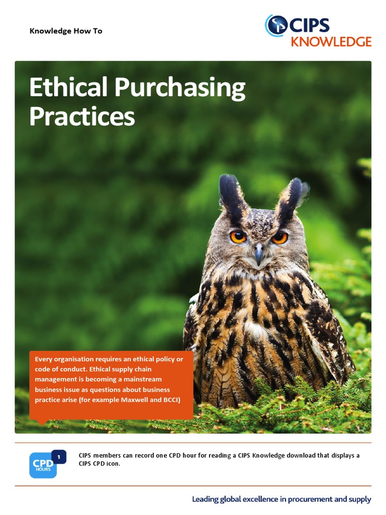 Ethical Purchasing Practices-Knowledge How To | Supply Chain ...