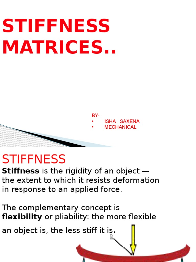 Stiffness Matrices..: BY - Isha Saxena - Mechanical | PDF | Stiffness ...