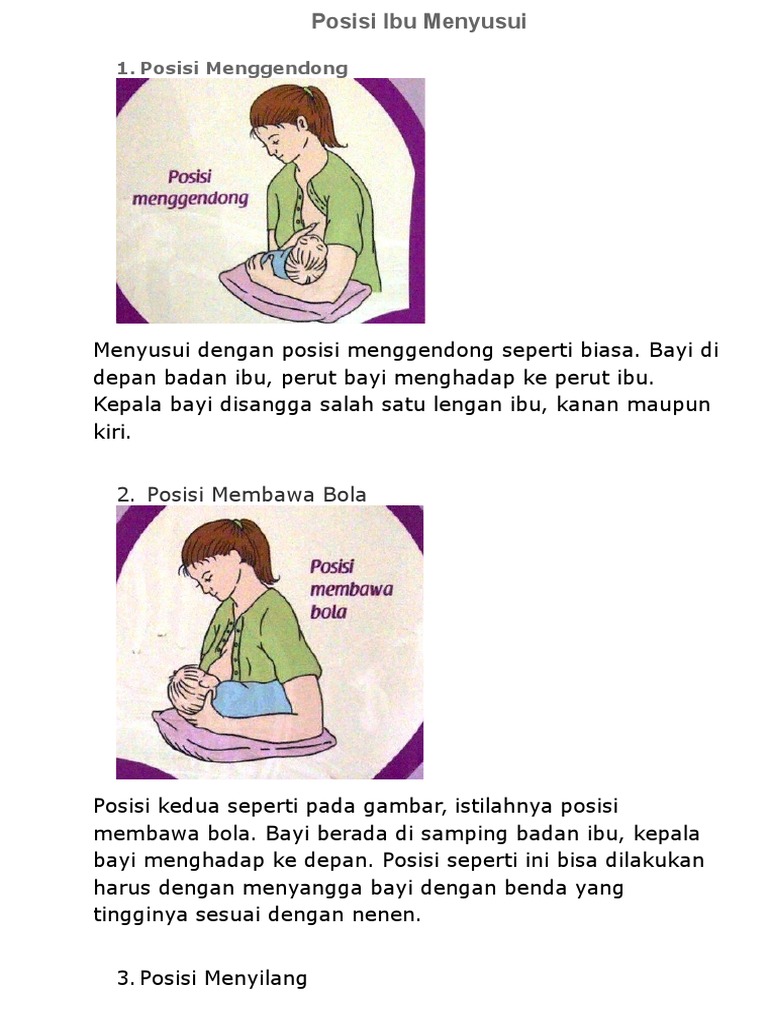 4 Posisi Menyusui yang Benar | PDF